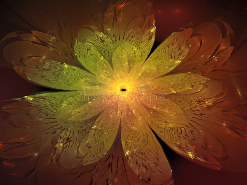 Fractal Flower Abstract Effect, Design Banner Render Decor Future ...