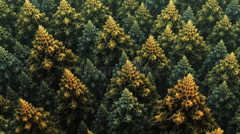 Fractal Forest Representation Exploring the Beauty of Mathematics within Natures Elements Stock ...