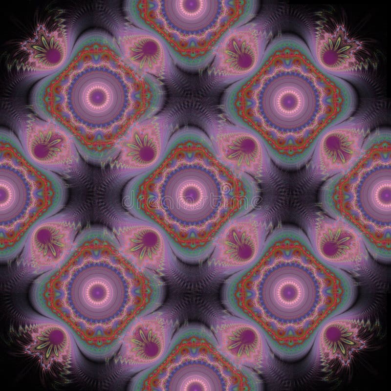 Fractal; Granny Squares in Space Stock Illustration - Illustration of ...