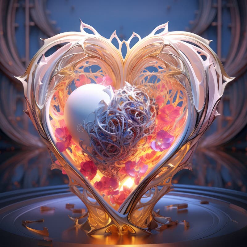 Fractal Heart. Digital Artwork for Creative Graphic Design. Abstract ...