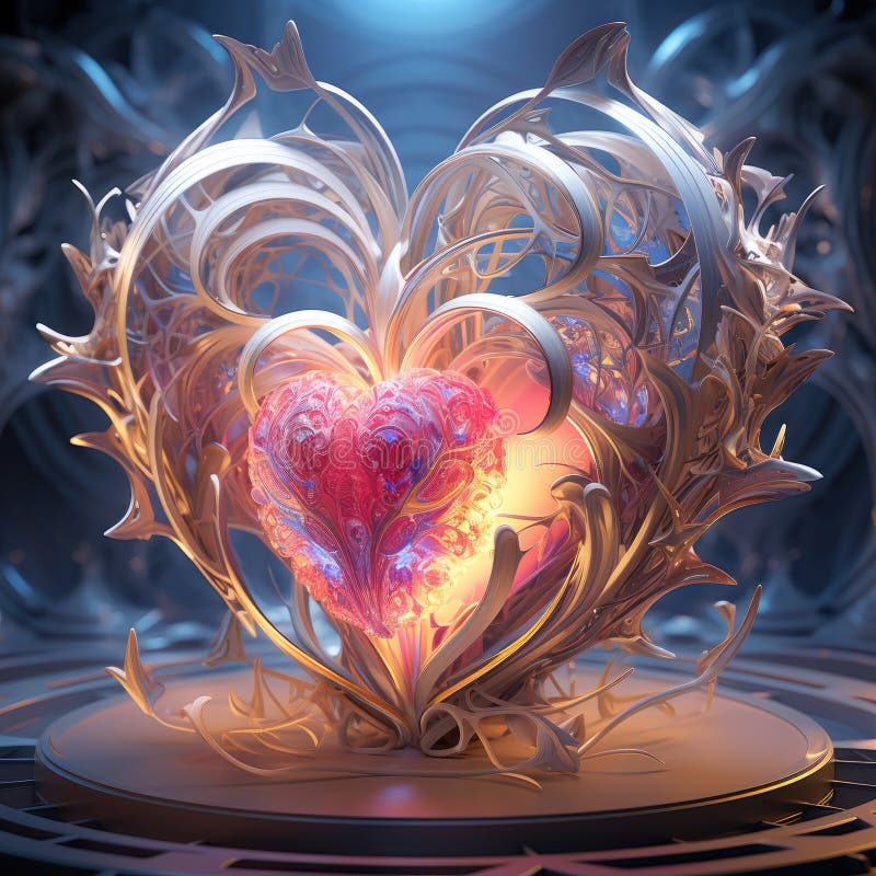 Fractal Heart. Digital Artwork for Creative Graphic Design. Abstract ...