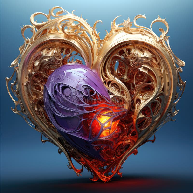 Fractal Heart. Digital Artwork for Creative Graphic Design. Abstract ...