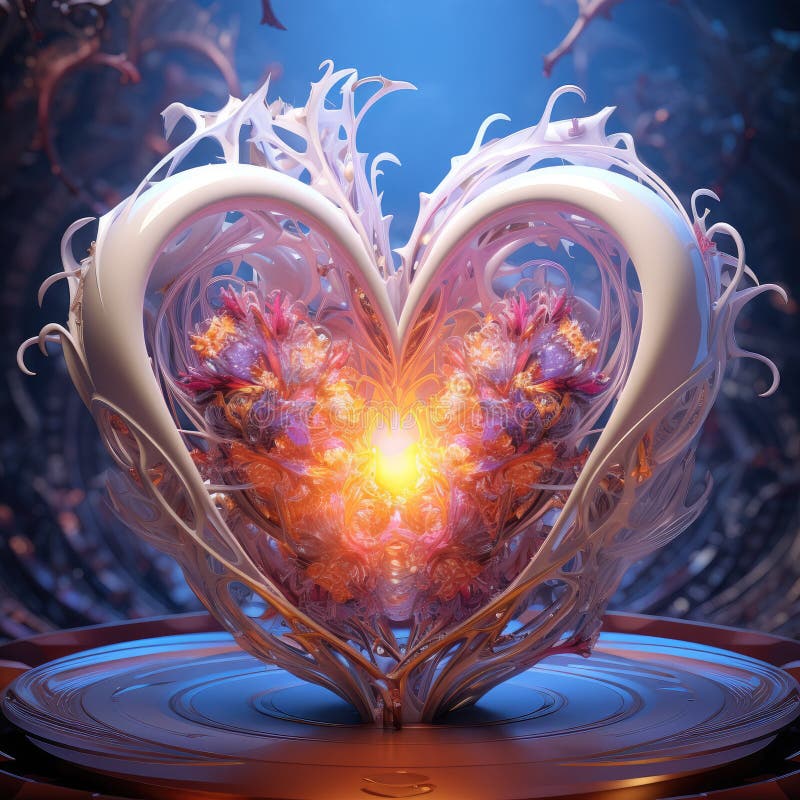 Fractal Heart. Digital Artwork for Creative Graphic Design. Abstract ...