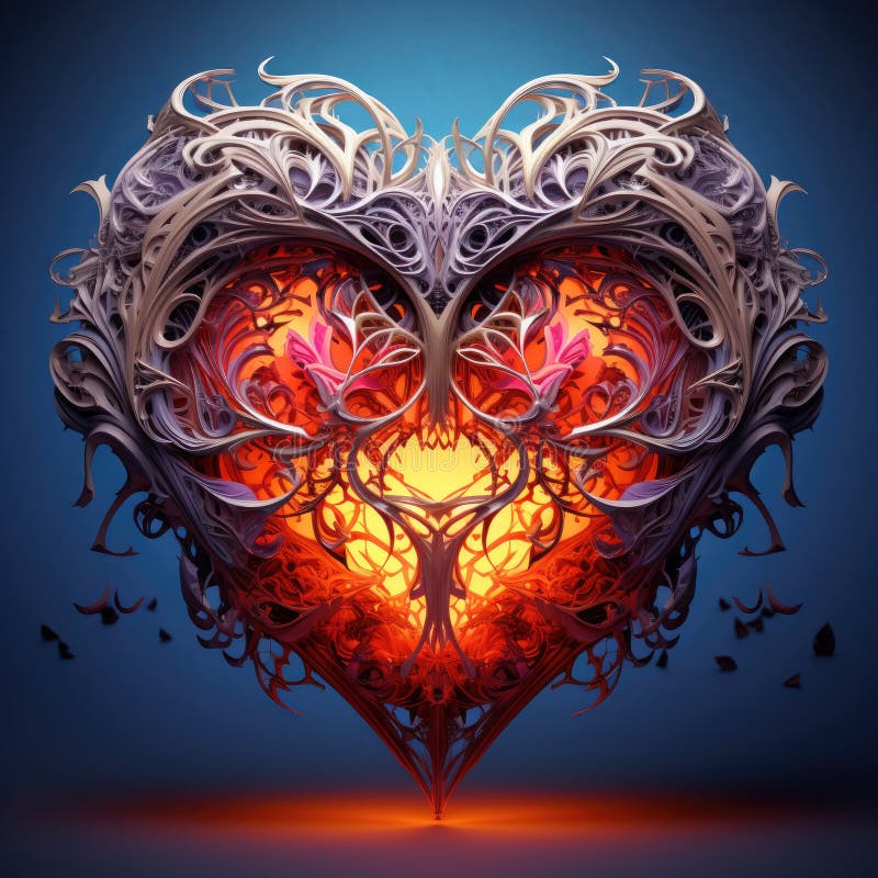 Fractal Heart. Digital Artwork for Creative Graphic Design. Abstract ...