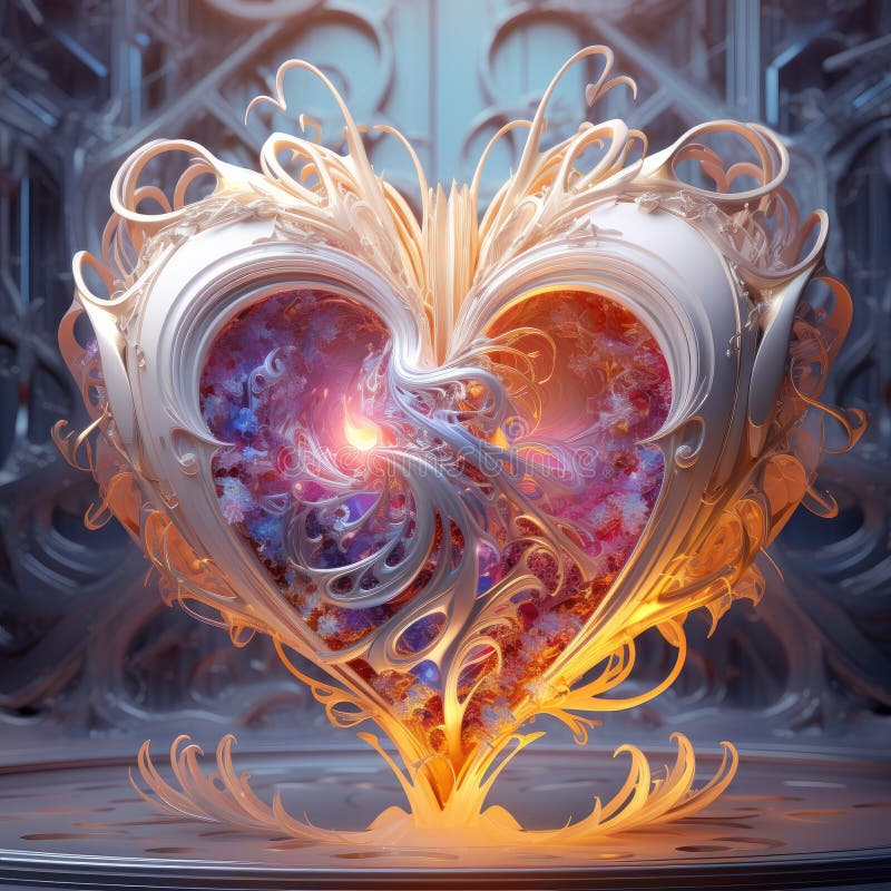 Fractal Heart. Digital Artwork for Creative Graphic Design. Abstract ...