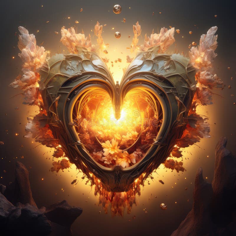 Fractal Heart. Digital Artwork for Creative Graphic Design. Abstract ...