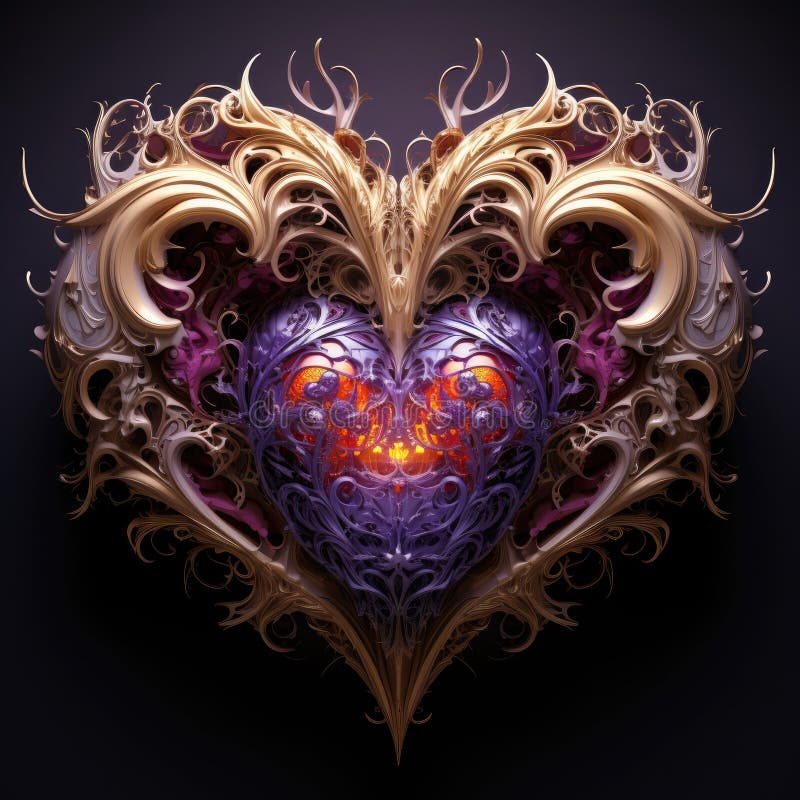 Fractal Heart. Digital Artwork for Creative Graphic Design. Abstract ...