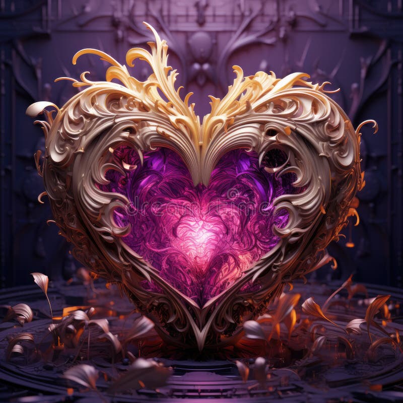 Fractal Heart. Digital Artwork for Creative Graphic Design. Abstract ...