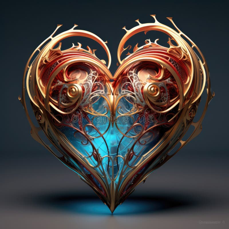 Fractal Heart. Digital Artwork for Creative Graphic Design. Abstract ...