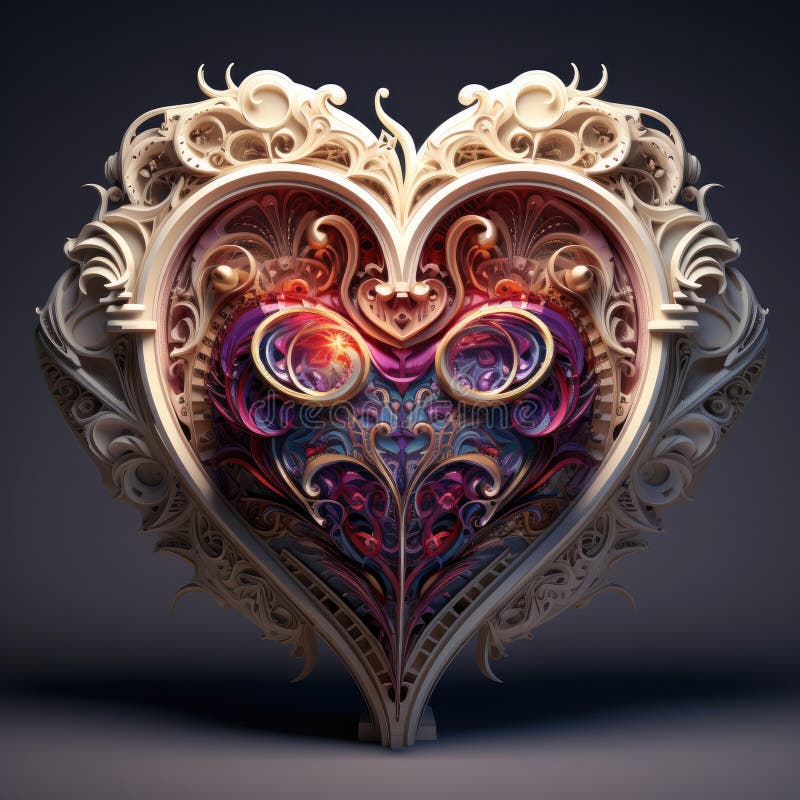 Fractal Heart. Digital Artwork for Creative Graphic Design. Abstract ...
