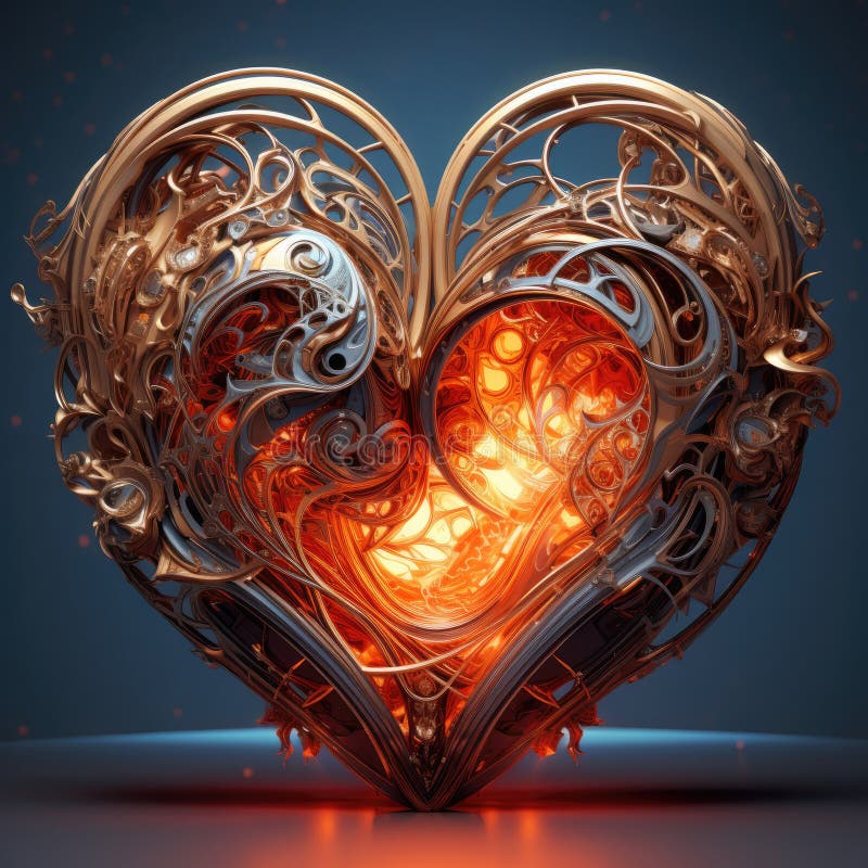 Fractal Heart. Digital Artwork for Creative Graphic Design. Abstract ...