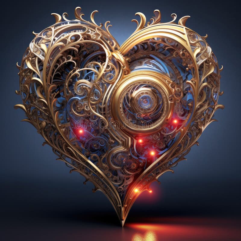 Fractal Heart. Digital Artwork for Creative Graphic Design. Abstract ...