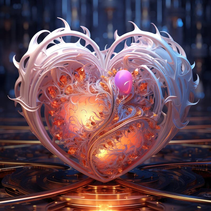 Fractal Heart. Digital Artwork for Creative Graphic Design. Abstract ...