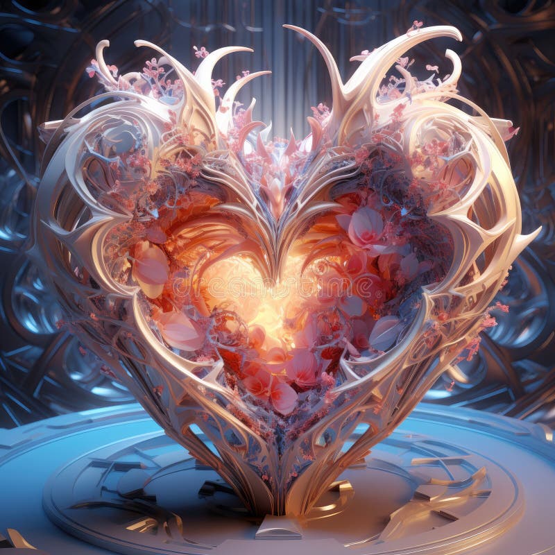 Fractal Heart. Digital Artwork for Creative Graphic Design. Abstract ...