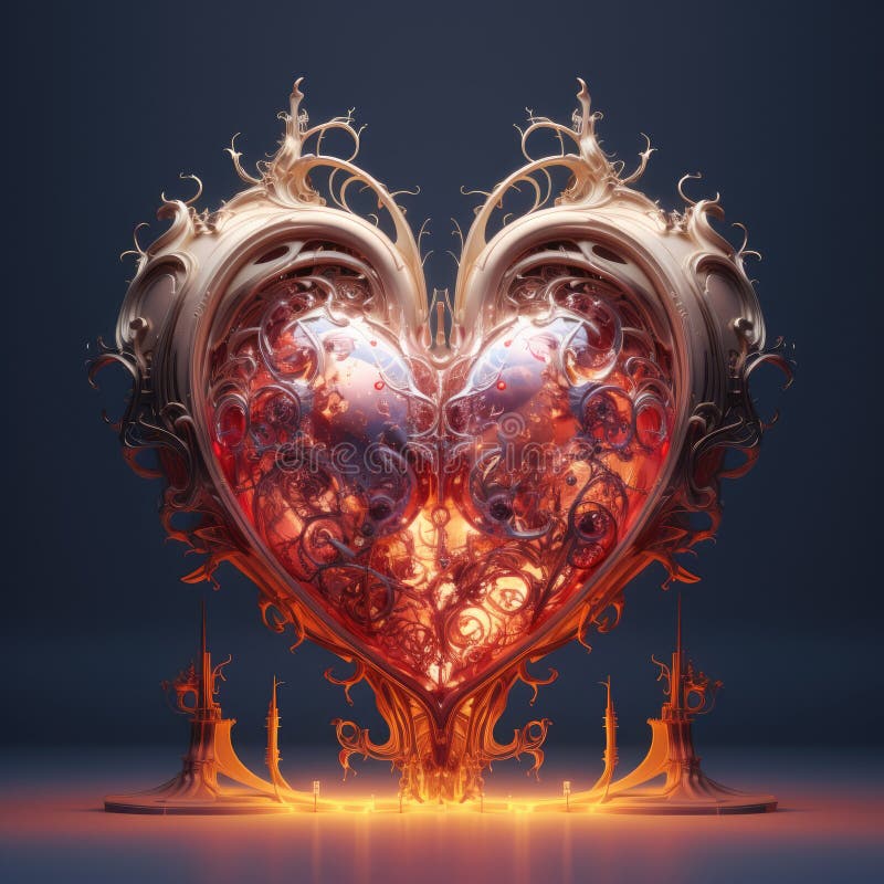 Fractal Heart. Digital Artwork for Creative Graphic Design. Abstract ...