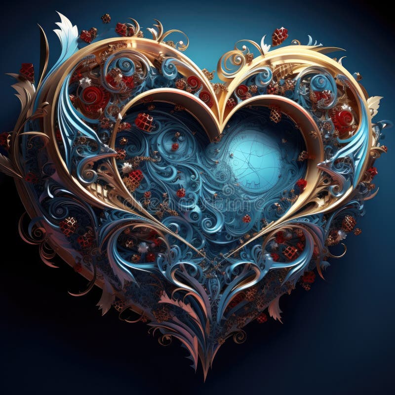 Fractal Heart. Digital Artwork for Creative Graphic Design. Abstract ...