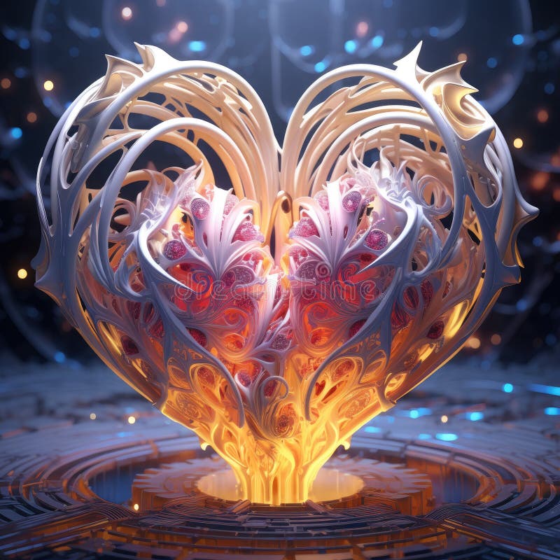 Fractal Heart. Digital Artwork for Creative Graphic Design. Abstract ...