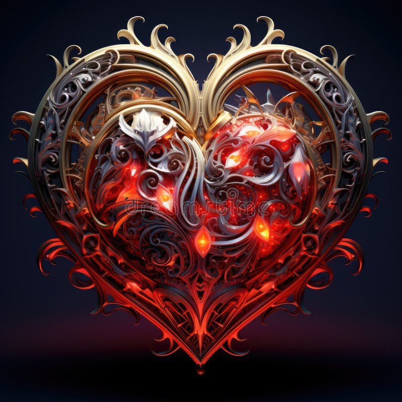 Fractal Heart. Digital Artwork for Creative Graphic Design. Abstract ...