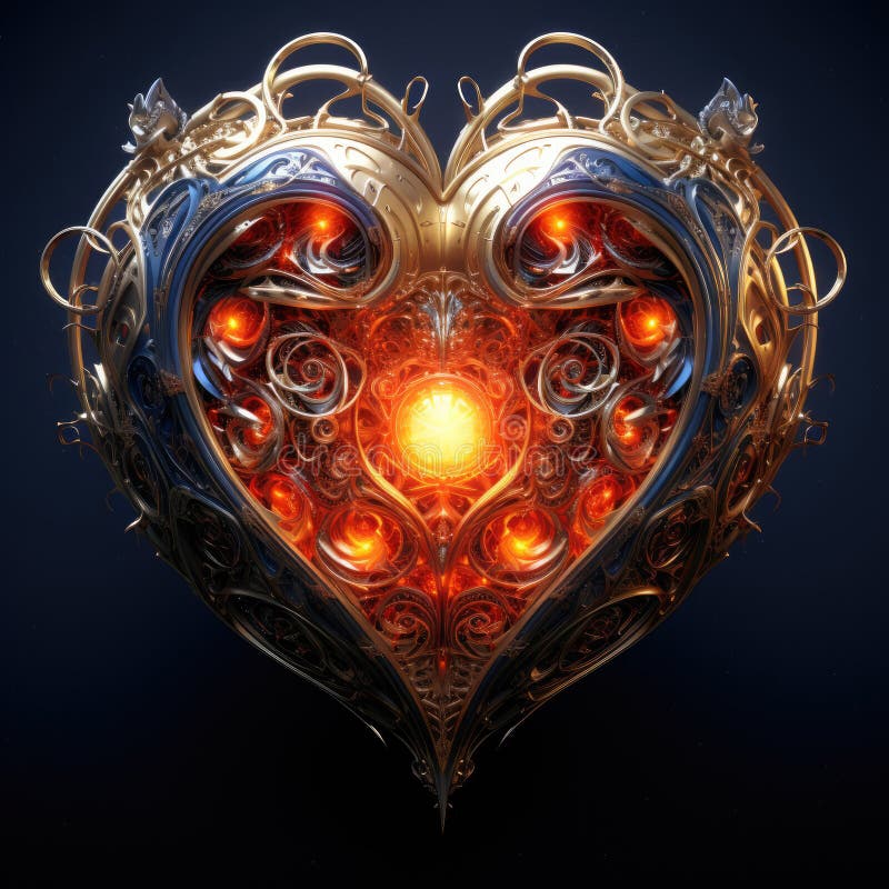 Fractal Heart. Digital Artwork for Creative Graphic Design. Abstract ...