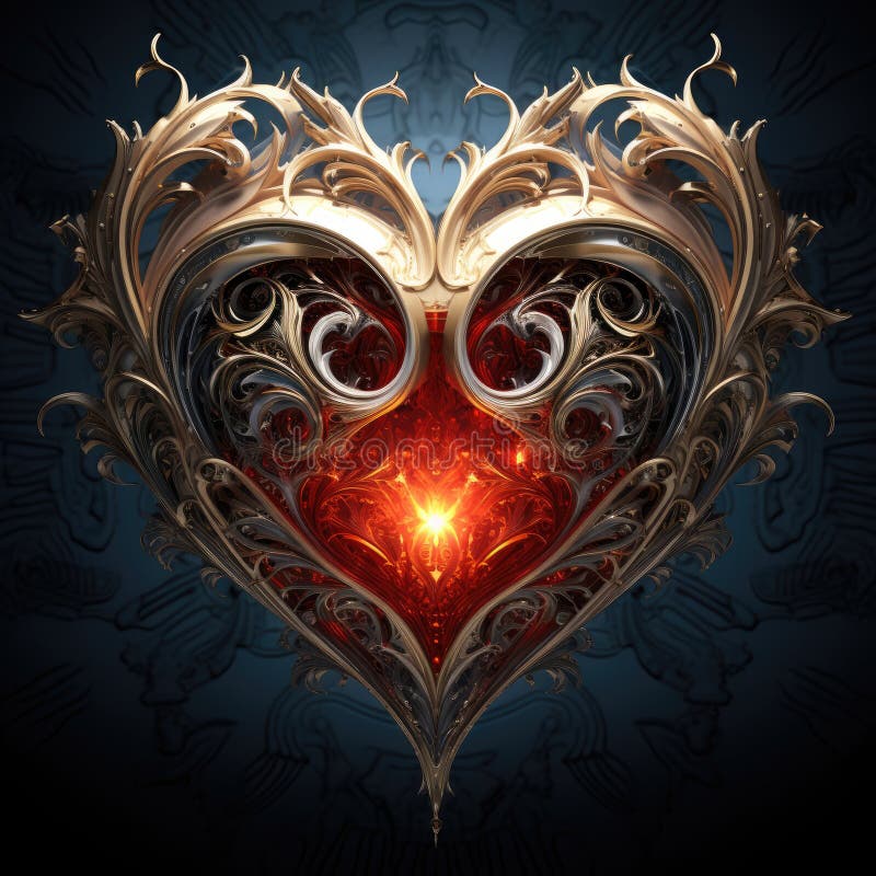 Fractal Heart. Digital Artwork for Creative Graphic Design. Abstract ...