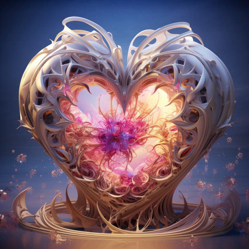 Fractal Heart. Digital Artwork for Creative Graphic Design. Abstract ...