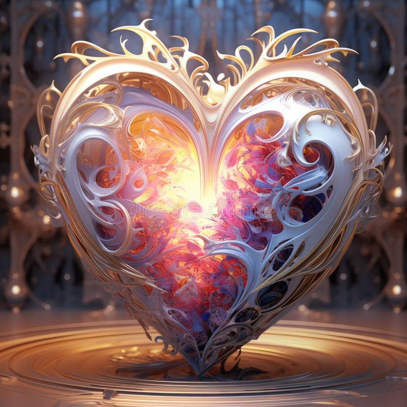 Fractal Heart. Digital Artwork for Creative Graphic Design. Abstract ...