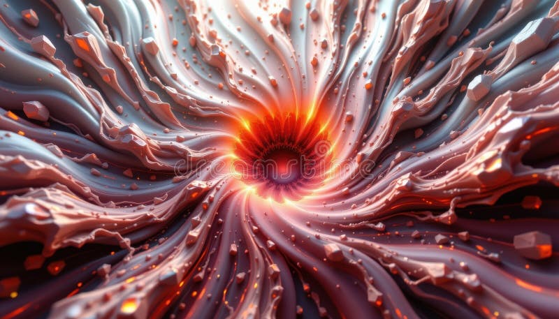 Fractal Heat Bloom Expanding from Center White, Gradient from Warm Rose ...