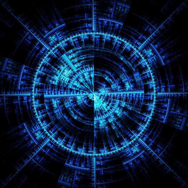 Fractal HiTech Round Background - Fractal Art Stock Illustration ...