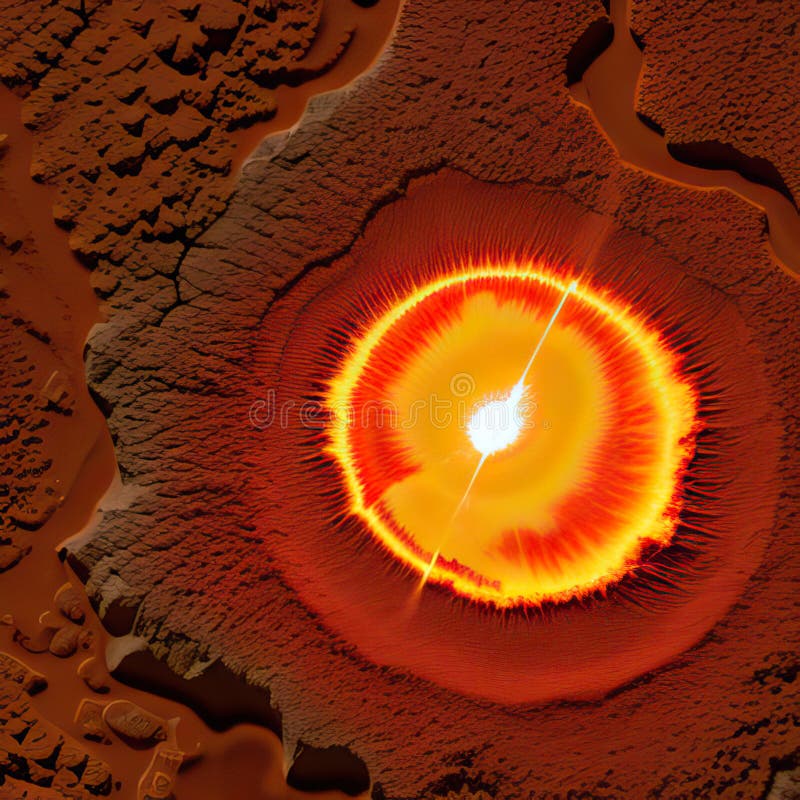 Fractal Image of a Lava Flow in the Form of a Circle Stock Illustration ...