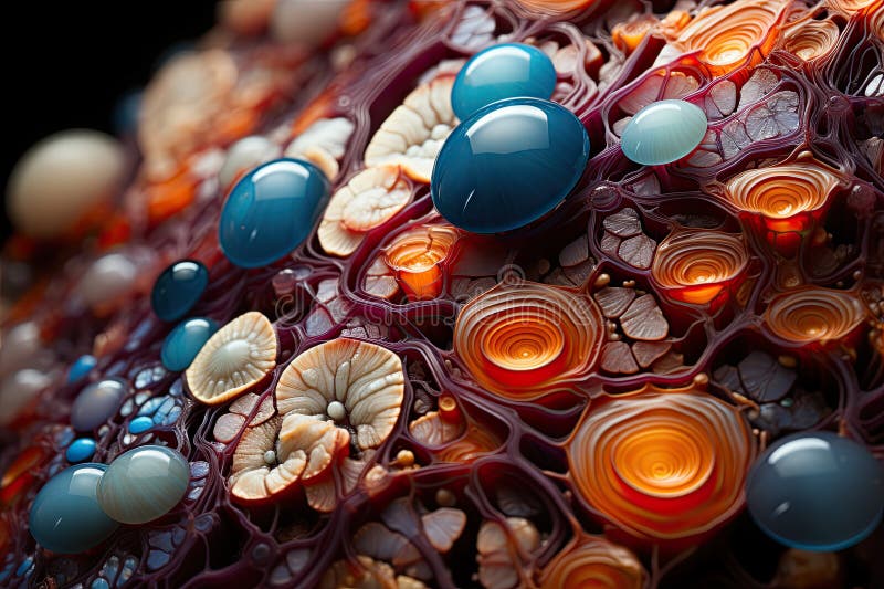 A Fractal Image with Spheres and Shells on Top Stock Illustration ...