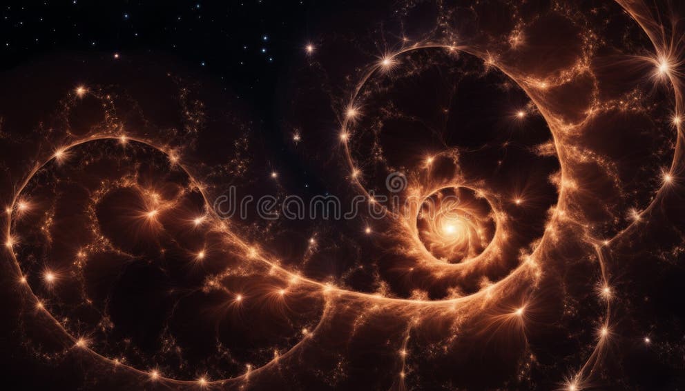 Fractal Infinity in Celestial Fire Stock Image - Image of loop, fractal ...