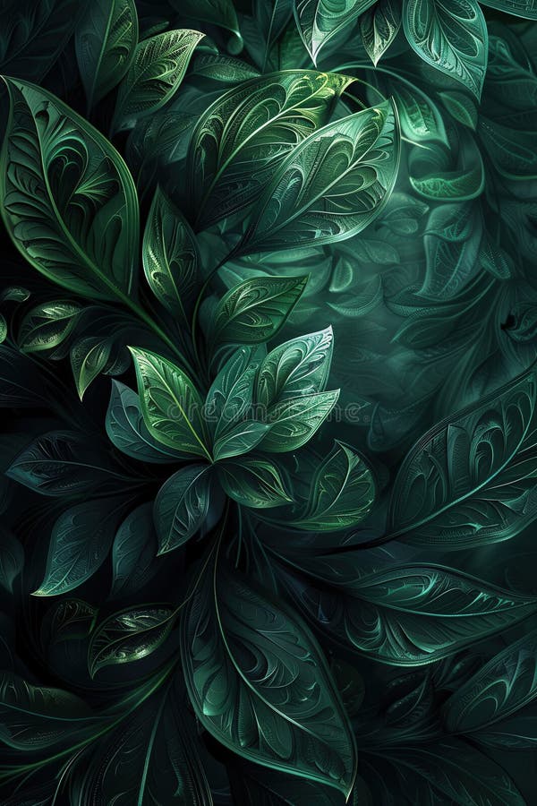 Fractal Leaves Displaying Intricate Patterns in a Lush Green Setting ... Fractal Leaves Displaying Intricate Patterns in a Lush Green Setting ...