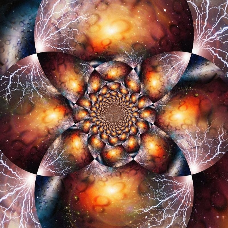 Fractal of lightnings stock illustration. Illustration of endless ...