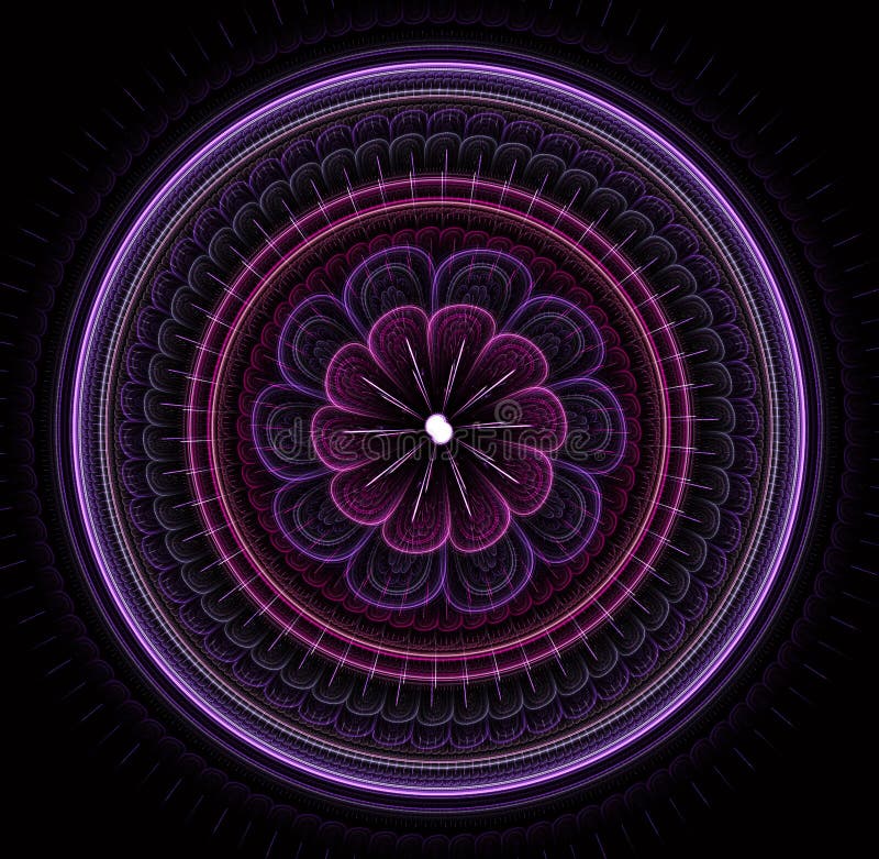 Fractal Mandala On Background. Crazy Abstract Fractal Shapes With ...