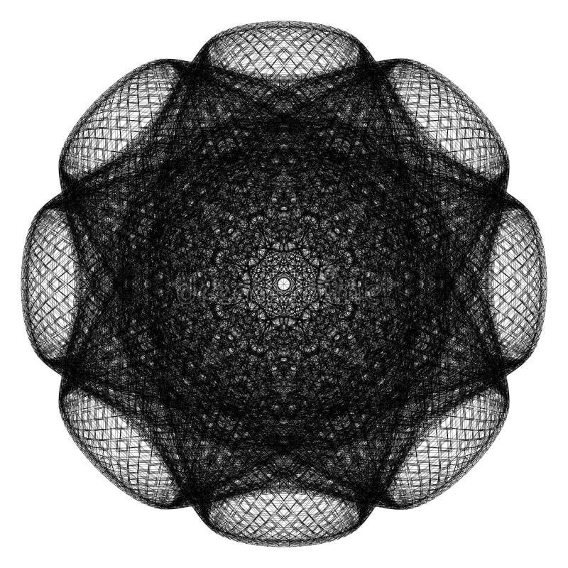 Fractal Mandala Vector. Isolated on White Background Stock Vector ...