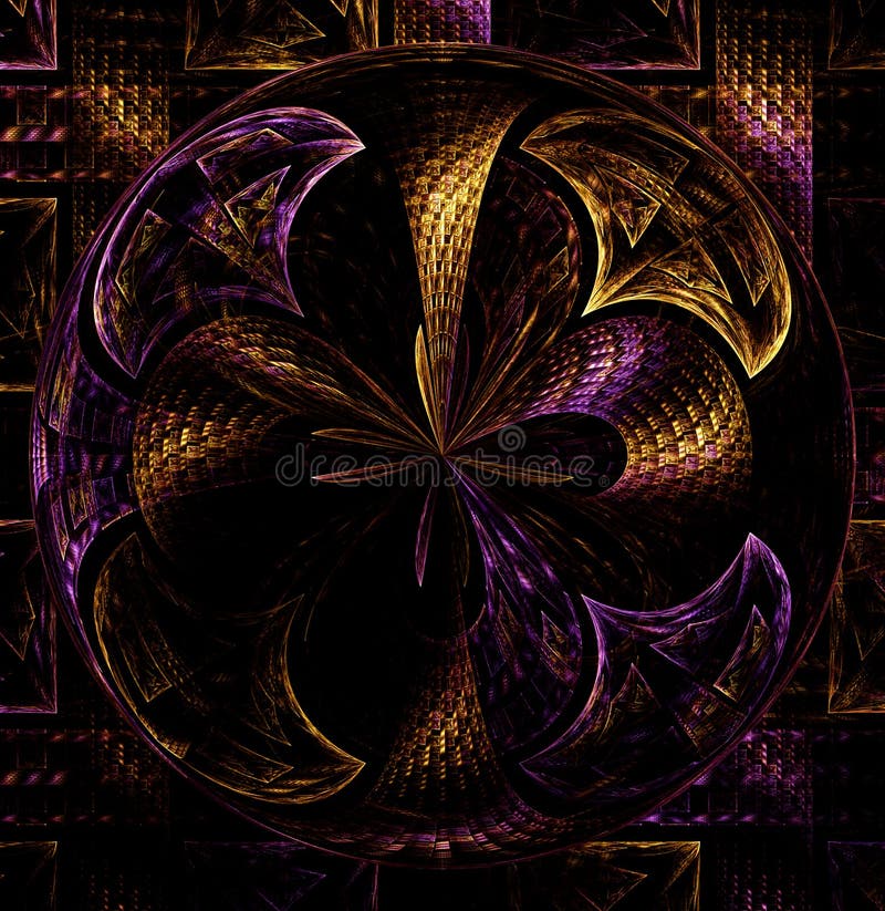 Fractal Metallic Pattern - Fractal Art Stock Illustration ...