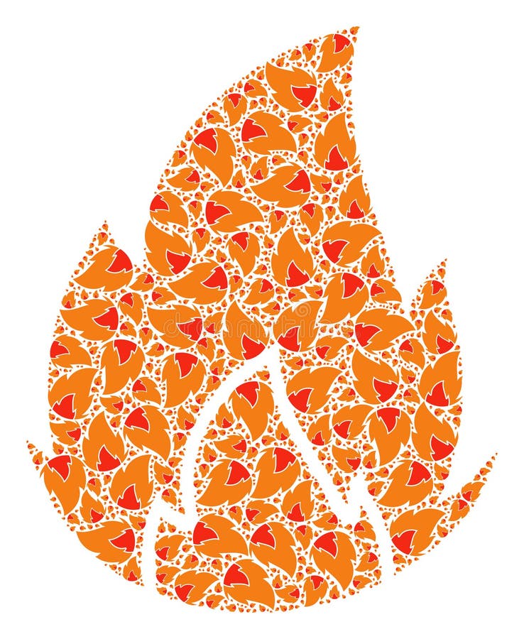 Fire Recursive Collage of Fire Icons Stock Illustration - Illustration ...