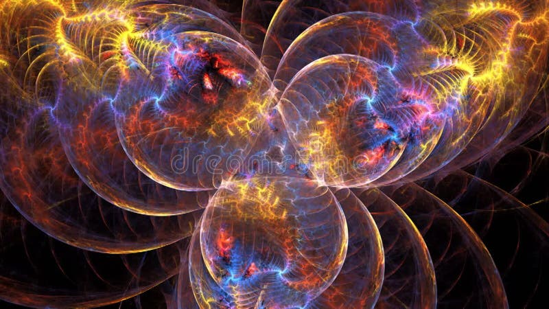Fractal Multicolored Metamorphoses, Rotation on Black. Stock Video ...