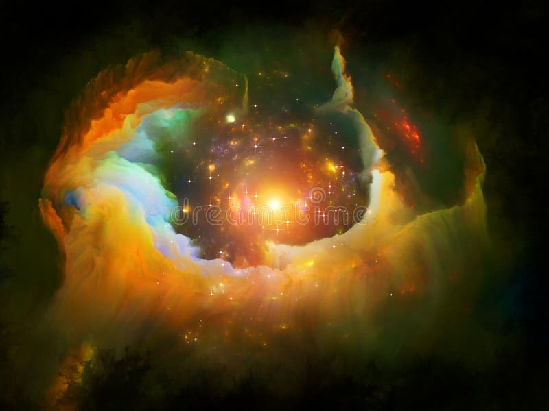 Fantastically Translucent Abstract Space Nebula with a Complex ...