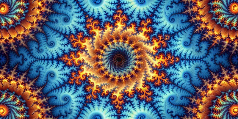 A Fractal is a Never Ending Pattern Generative by AI Stock Illustration ...