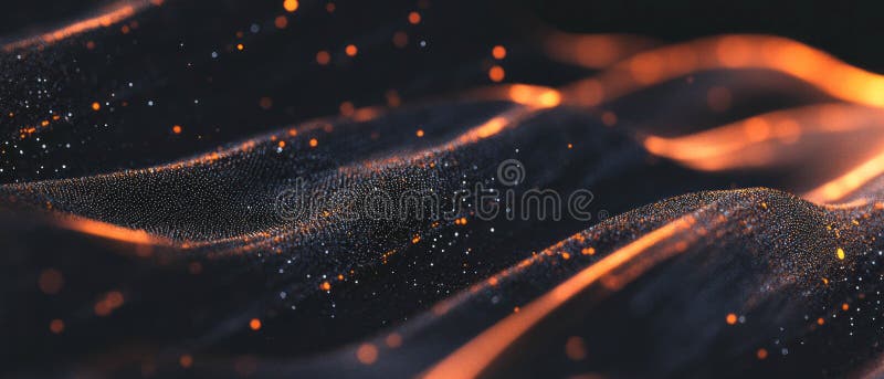 Fractal Overlay Texture with Glowing Light Effects on a Black ...