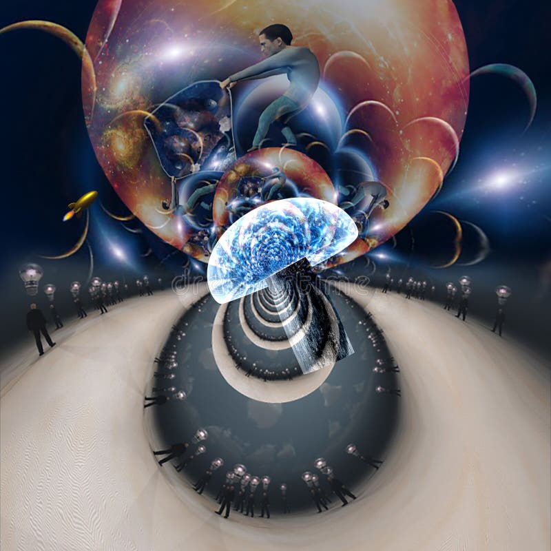 Fractal of Parallel Dimensions Stock Illustration - Illustration of ...