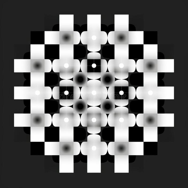 Fractal Generation of Alternating Black and White Squares Grid Stock ...
