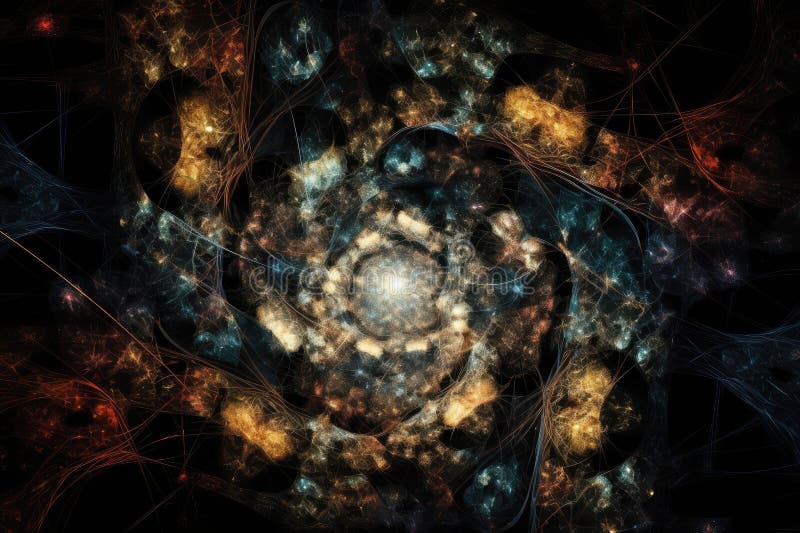 Fractal Pattern Overlaid on a Starry Night Sky Stock Illustration ...