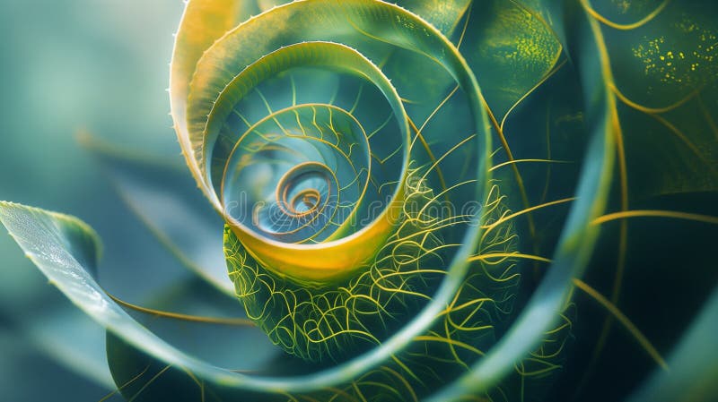 Fractal Pattern Resembling the Fibonacci Sequence in Nature Stock Photo ...
