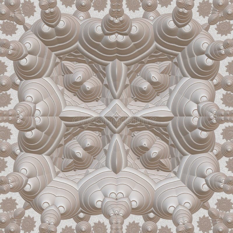 Fractal Pattern in the Style of Stucco Bas-relief on a Gray Stone Wall ...