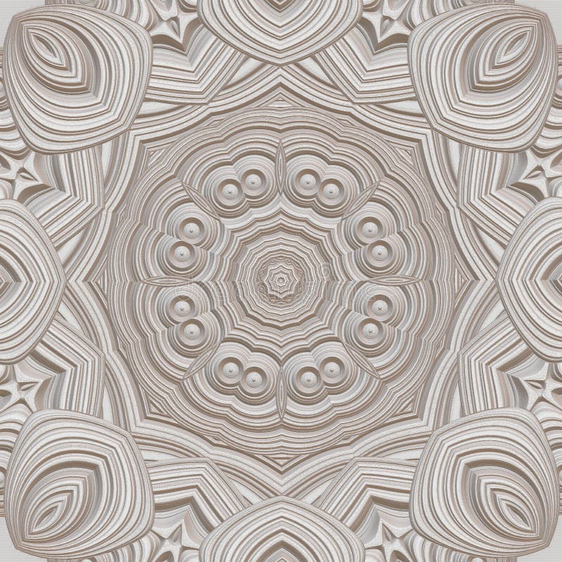 Fractal Pattern in the Style of Stucco Bas-relief on a Gray Stone Wall ...