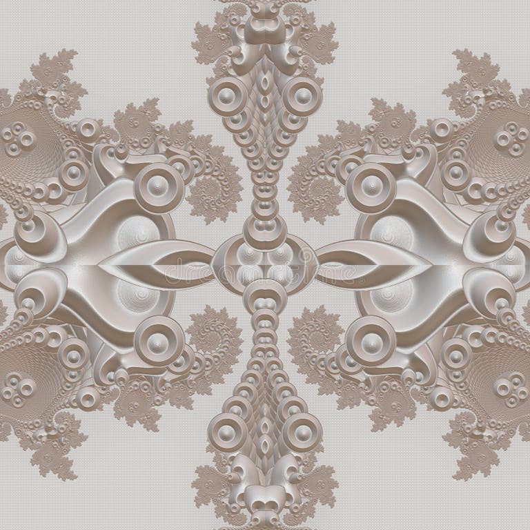 Fractal Pattern in the Style of Stucco Bas-relief on a Gray Stone Wall ...