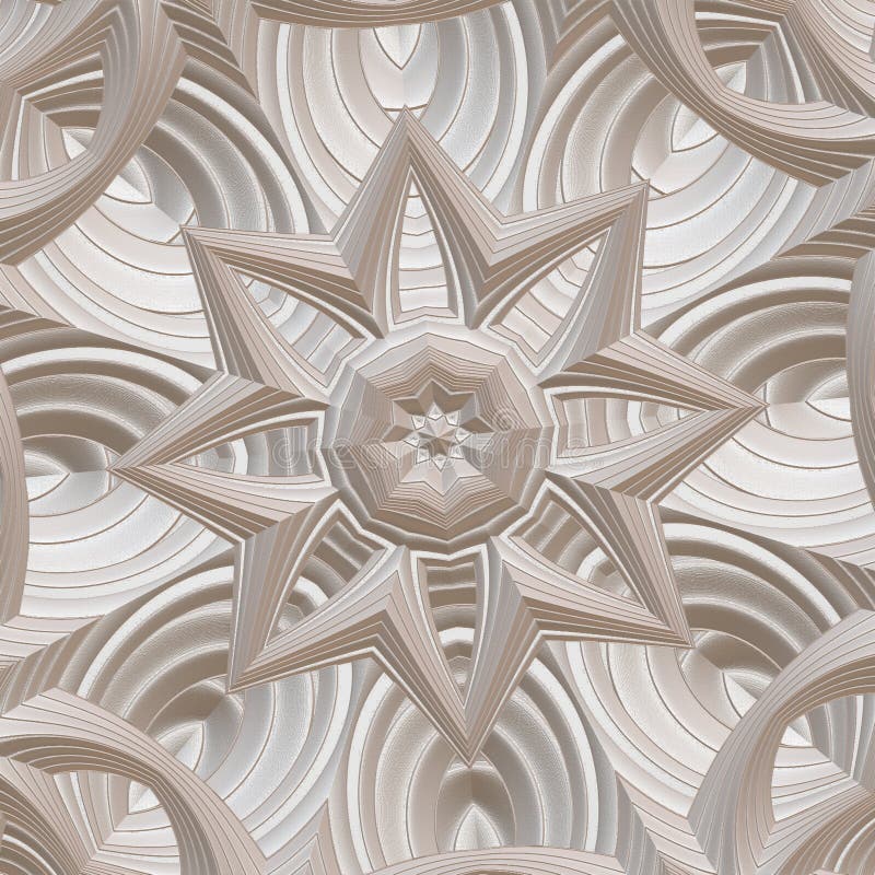 Fractal Pattern in the Style of Stucco Bas-relief on a Gray Stone Wall ...