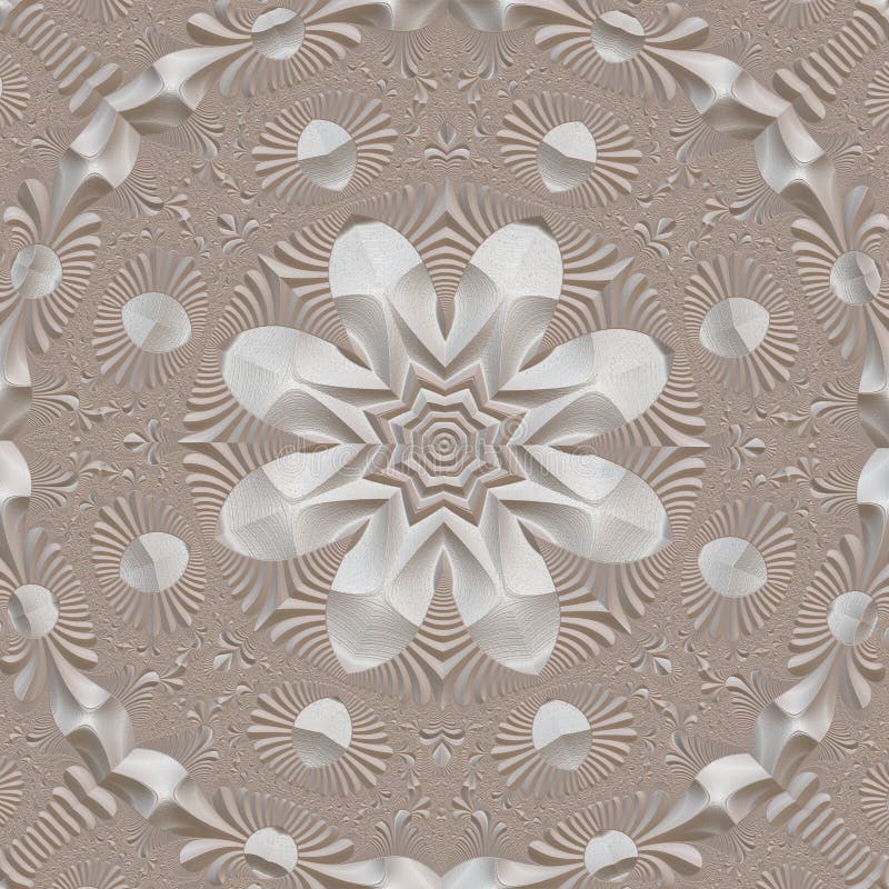 Fractal Pattern in the Style of Stucco Bas-relief on a Gray Stone Wall ...